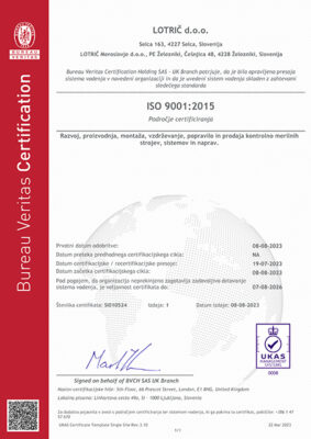 Uspešna pridobitev standarda ISO 9001 - LOTRIČ Metrology