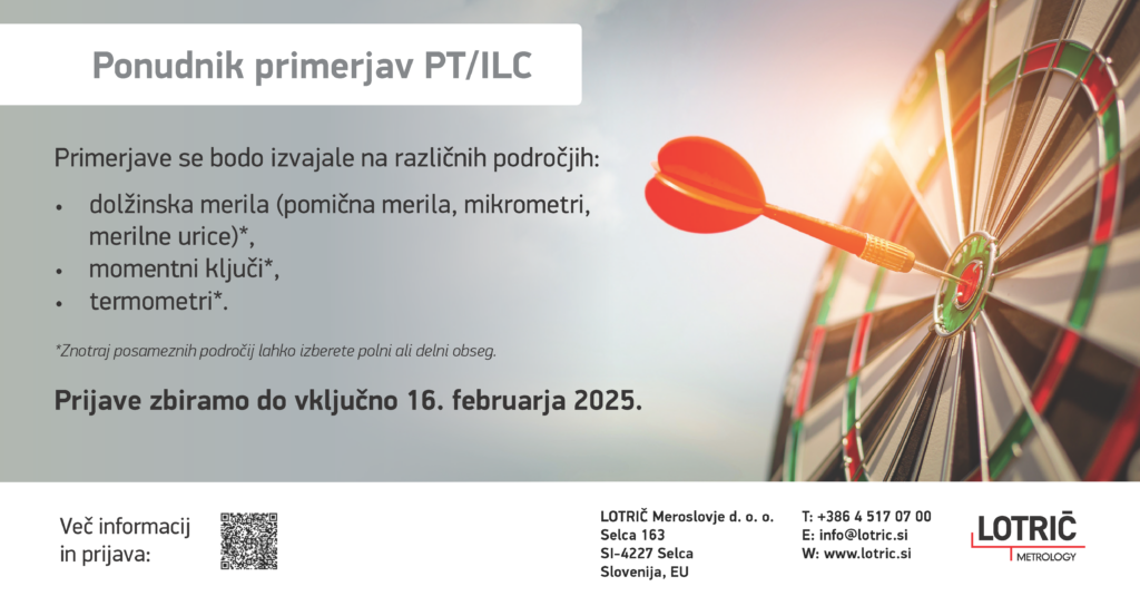 NOVOST Ponudnik primerjav PT/ILC - LOTRIČ Metrology